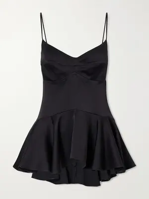 Stella McCartney Peplum Satin Top - Black