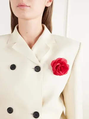 Khaite Frankie Floral-appliqué Silk-chiffon Brooch