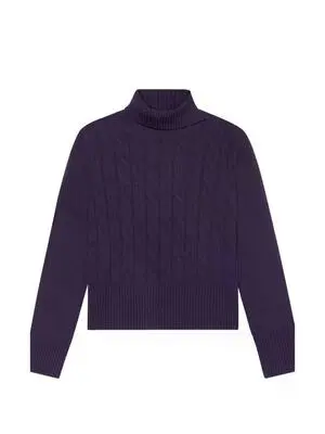 Brooks Brothers Cable-knit Turtleneck Sweater - Purple