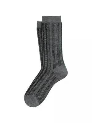 ANT45 Mannar Glitter-effect Ribbed Socks - Grey