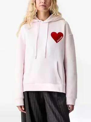 From Future Heart-patch Hoodie - Pink