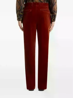 Etro Plain-coloured Straight-leg Cotton Velvet Trousers