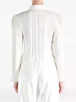 ANN DEMEULEMEESTER Isaka Lace-trimmed Pintuck-detail Shirt