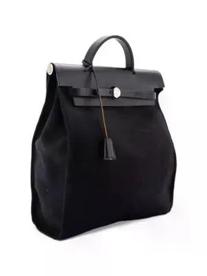 Hermès Herbag A Dos Zip Toile And Leather Backpack