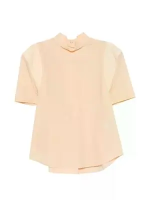 Issey Miyake Panelled High-neck Top - Neutrals