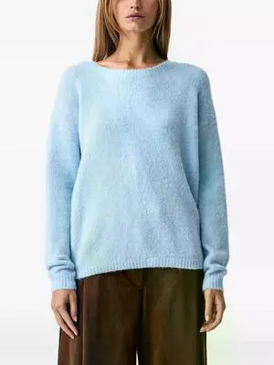 FRACOMINA Brushed Ribbed-trim Sweater - Blue