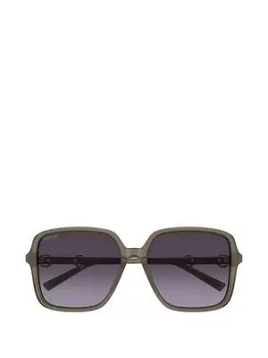 Gucci Horsebit Square-frame Sunglasses - Grey