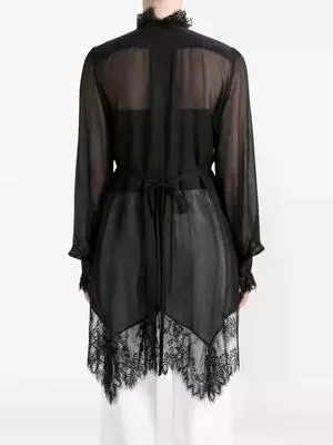 ANN DEMEULEMEESTER Barah Lace-trim Ruffled Shirt