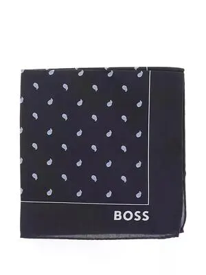 BOSS Paisley-print Pocket Square - Blue