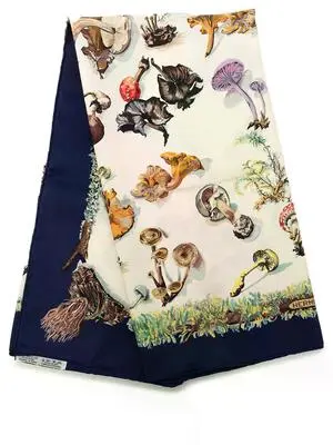 Hermès 20th Century Les Champignons Carre Silk Scarf 90 Scarves - White