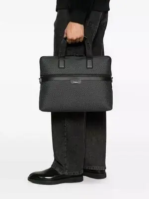 BOSS Monogram-print Laptop Bag - Black