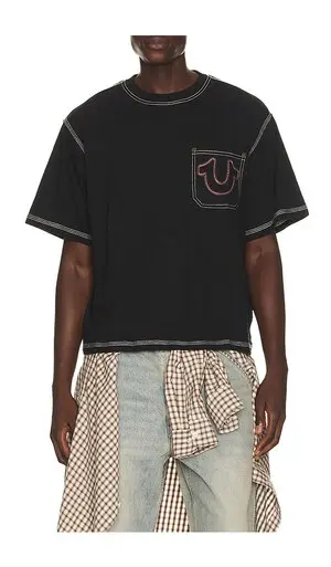 True Religion Rope Heavy Boxy Tee - Black
