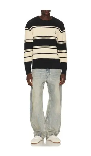 STUDENTS GOLF Palmdale Stripe Knit Crew Sweater