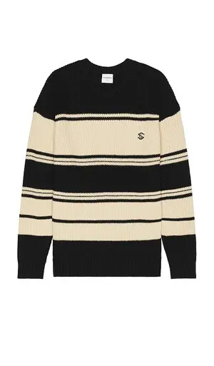 STUDENTS GOLF Palmdale Stripe Knit Crew Sweater