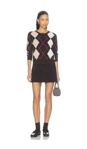 W. CASHMERE Honey Argyle Cardigan