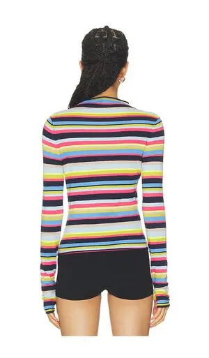 Frankies Bikinis Adele Knit Mock Neck Blouse