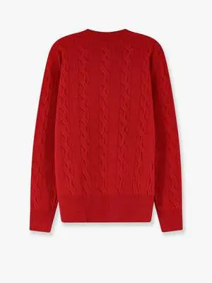 AMI Paris Wool Sweater With Cable Knit