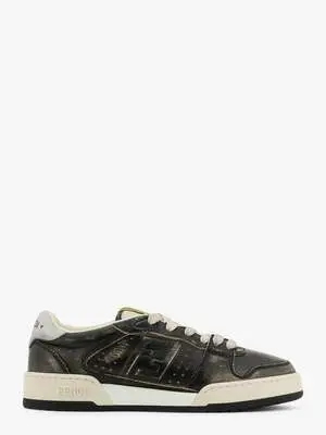 Fendi Match Leather Sneakers - Black