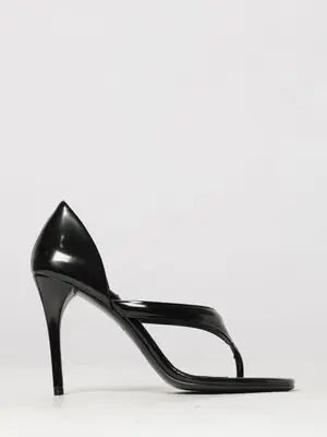 ALAÏA Calfskin Leather Thong Mule Sandals With High Stiletto Heel