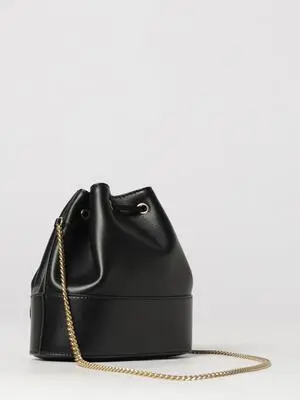 Valentino Garavani Vlogo Signature Mini Leather Bucket Bag With Chain Strap - Black