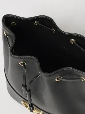 Valentino Garavani Vlogo Signature Mini Leather Bucket Bag With Chain Strap - Black