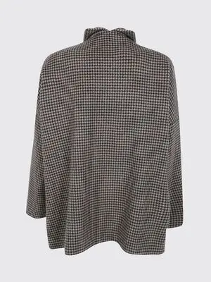 DANIELA GREGIS Houndstooth Wool Single-breasted Short Coat