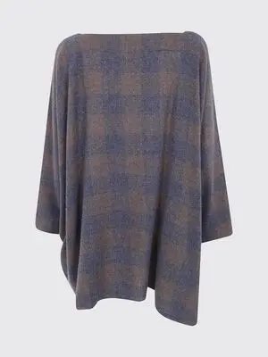 DANIELA GREGIS Check Pattern Cashmere Sweater With A Boat Neckline