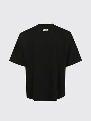 Amiri Logo Print Cotton T-shirt With Dropped Shoulders - Black