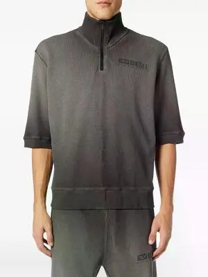 DIESEL® Waffle-knit Half-zip Sweatshirt - Grey