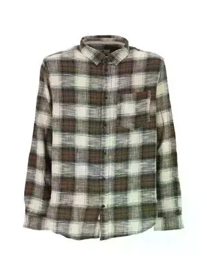 ANERKJENDT Check-pattern Patch-pocket Shirt - Brown