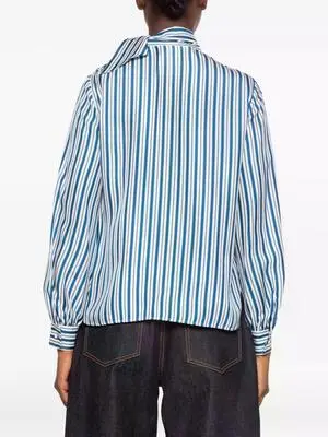 Max Mara Pinstriped Pussy-bow Blouse