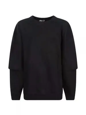 SECONDA BASE Luna Layered-sleeve Sweatshirt - Black