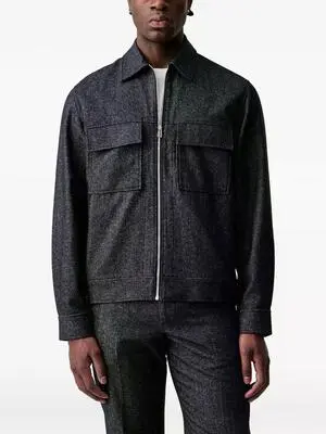 Paul Smith Flannel Zip-up Jacket - Blue