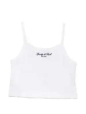 Sporty & Rich Paola Logo-embroidered Crop Top