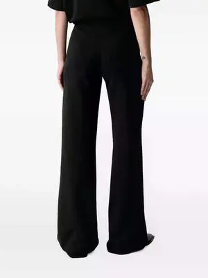 MSGM Logo-embroidered Wide-leg Trousers