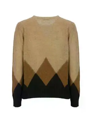KANGRA Argyle Metallic-thread Sweater