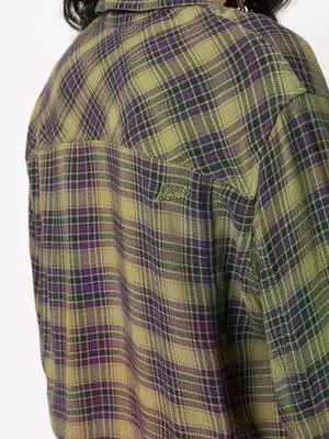 DIESEL® Check-print Wool-blend Cropped Shirt