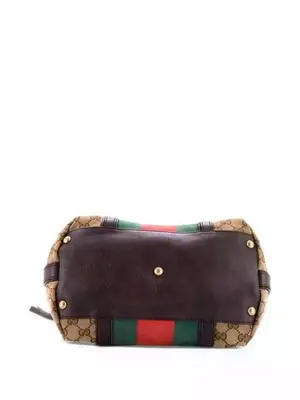 Gucci Rania Convertible Top Handle Bag Web Gg Canvas Small Satchel