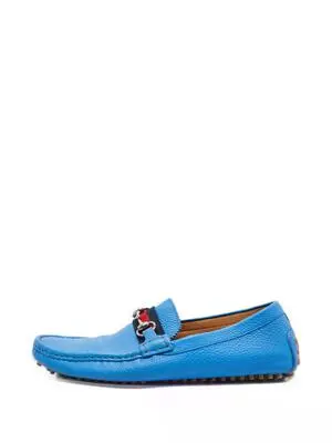 Gucci Horsebit Leather Loafers - Blue