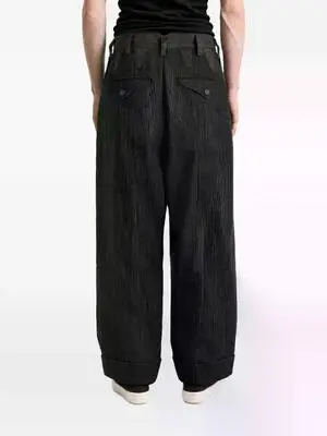 ZIGGY CHEN Pinstriped Panelled Trousers