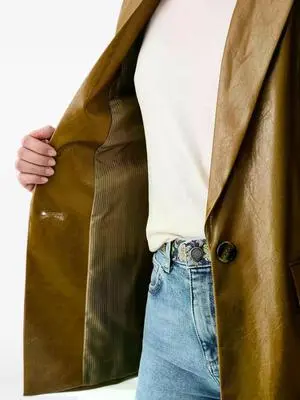 Sisley Peak-lapel Crinkled-finish Blazer
