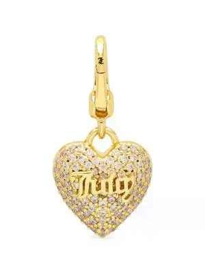 Juicy Couture Crystal-embellished Heart Charm Necklace - Gold