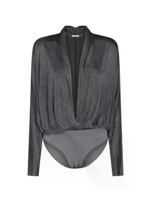 Co Collection Draped Long-sleeve Bodysuit