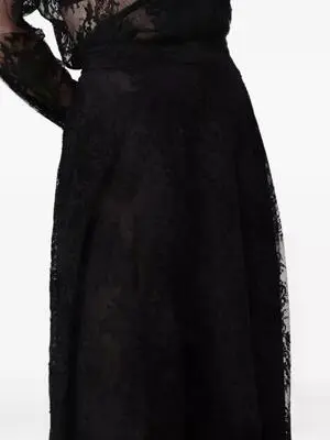 HANITA Lace-overlay A-line Maxi Skirt