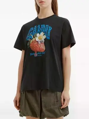 GANNI T-shirt With Strawberry