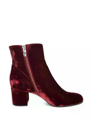 GIANVITO ROSSI Margaux Velvet Ankle Boots - Red