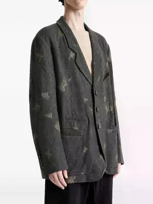 ZIGGY CHEN Jacquard-pattern Single-breasted Blazer