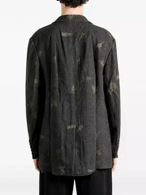 ZIGGY CHEN Jacquard-pattern Single-breasted Blazer