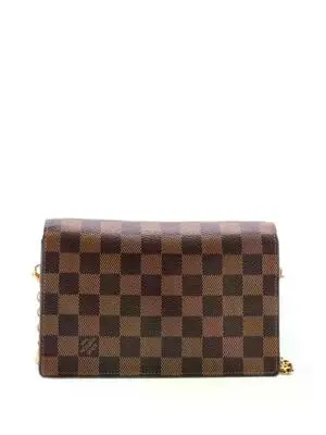 LOUIS VUITTON Vavin Chain Wallet Nm Damier With Leather Crossbody Bag - Neutrals