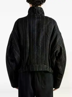 ZIGGY CHEN Pinstripe-pattern High-neck Jacket